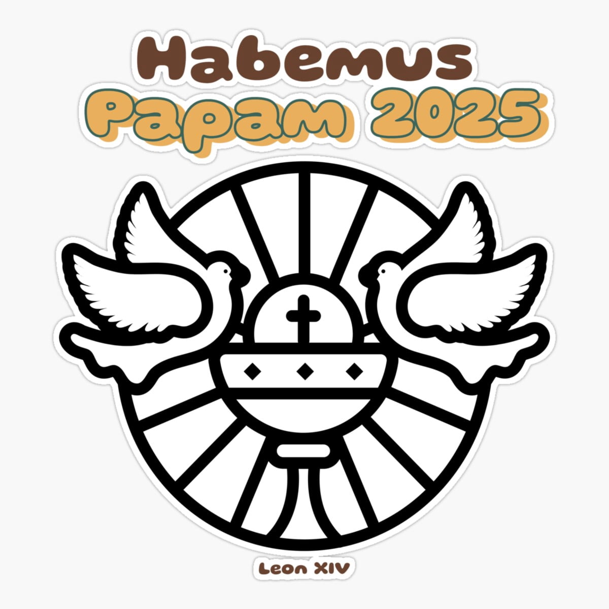Stickly Habemus Papam 2025 Leon Xiv Sticker, Phone Decal Water Bottle ...