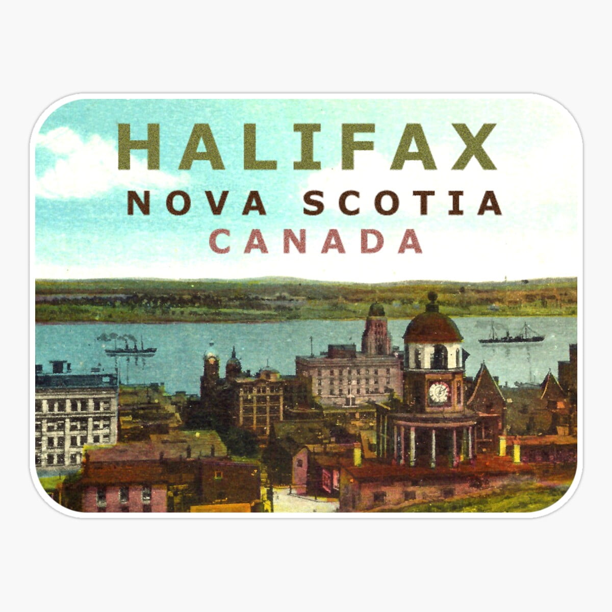 Stickly Halifax Nova Scotia Canada Vintage Travel Decal Sticker, Phone ...