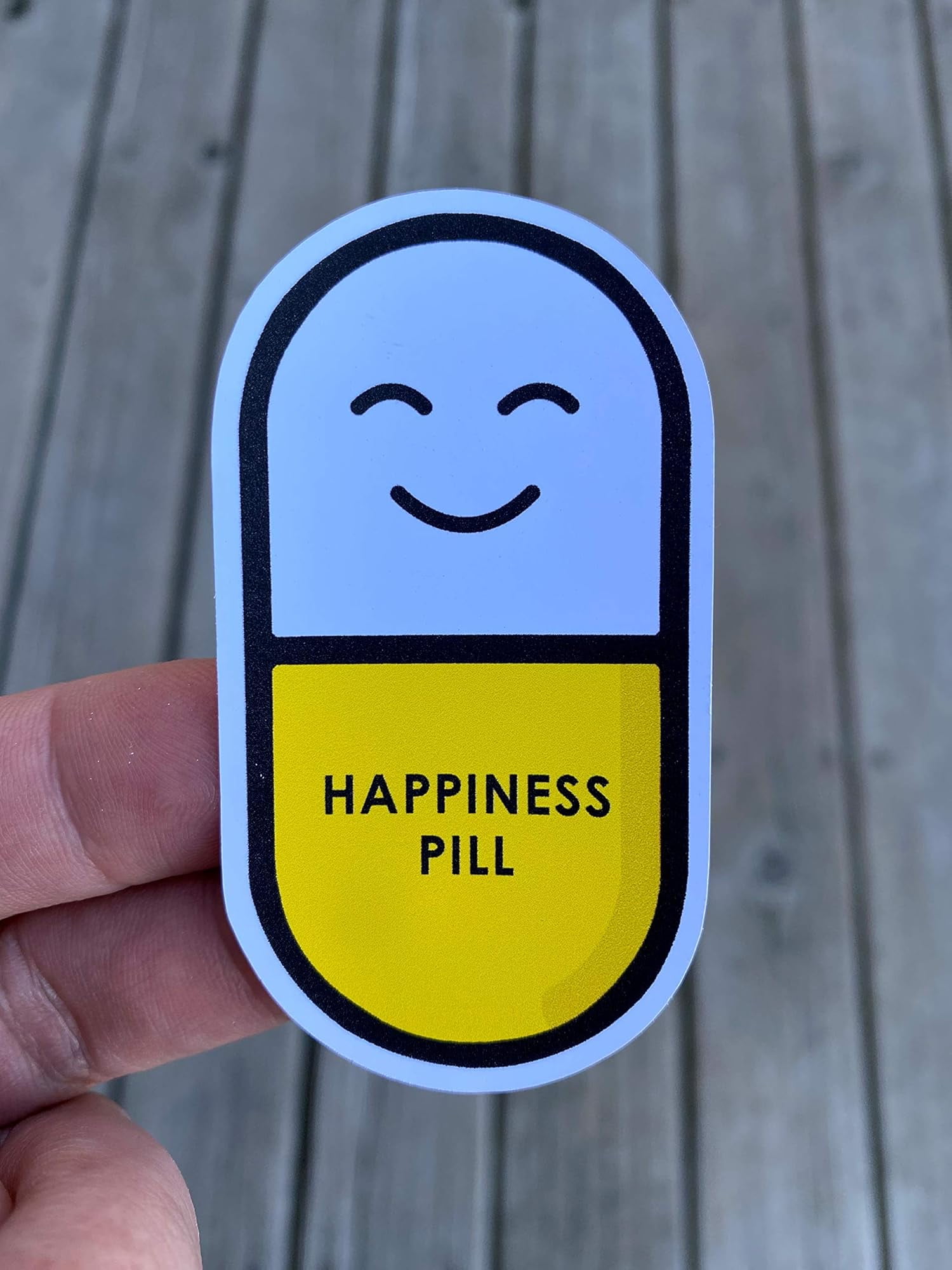 Stickly Happiness Pill Sticker, Laptop Sticker, Water Bottle Sticker ...