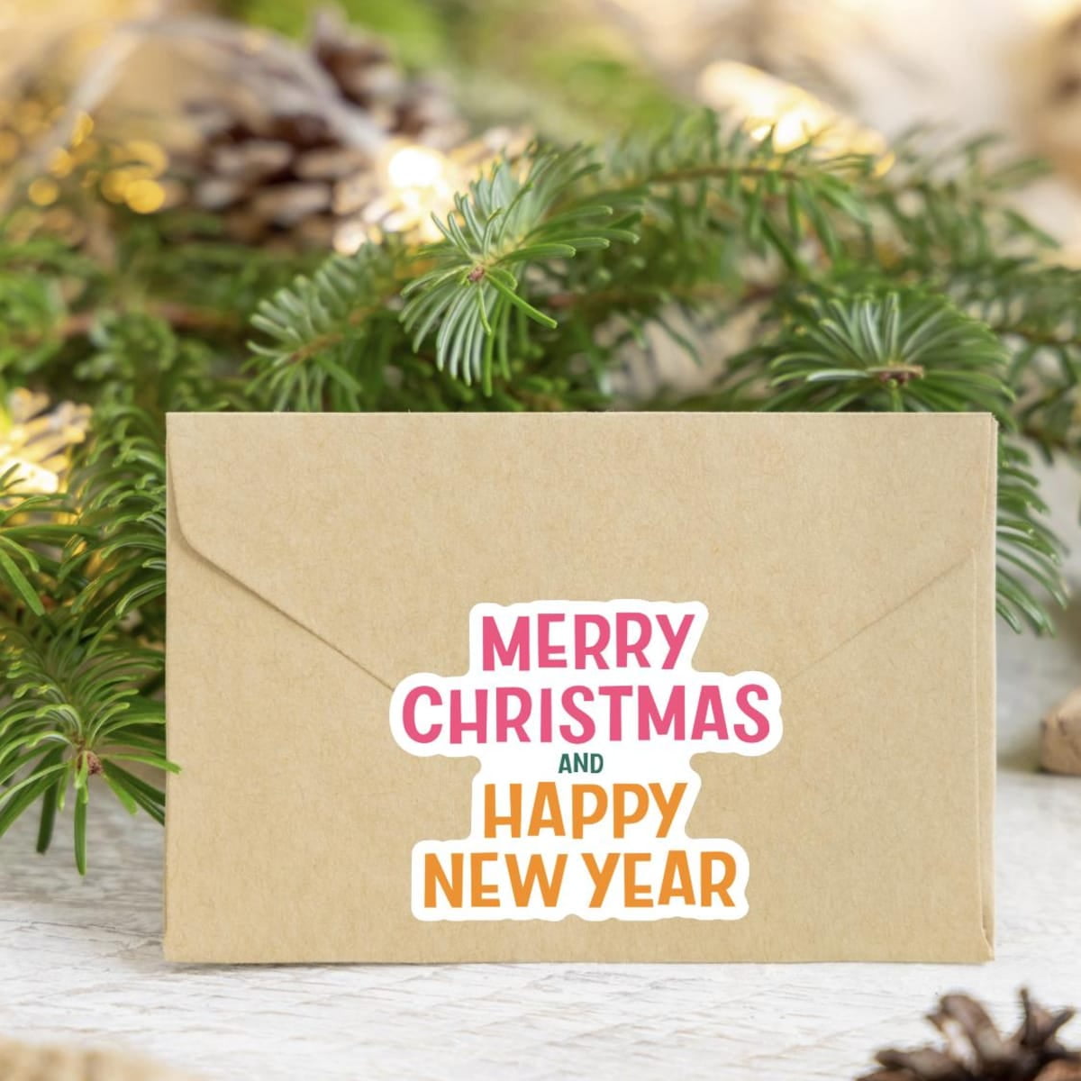 Stickly And Happy New Year Sticker Waterproof Glossy Vinyl Sticker Cute ...