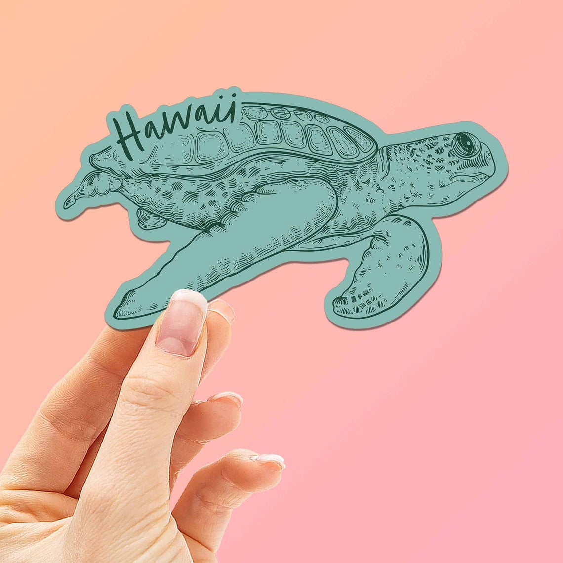 Stickly Hawaii Sea Turtle Er For Hydroflask - Cute Beach Animal Decals ...