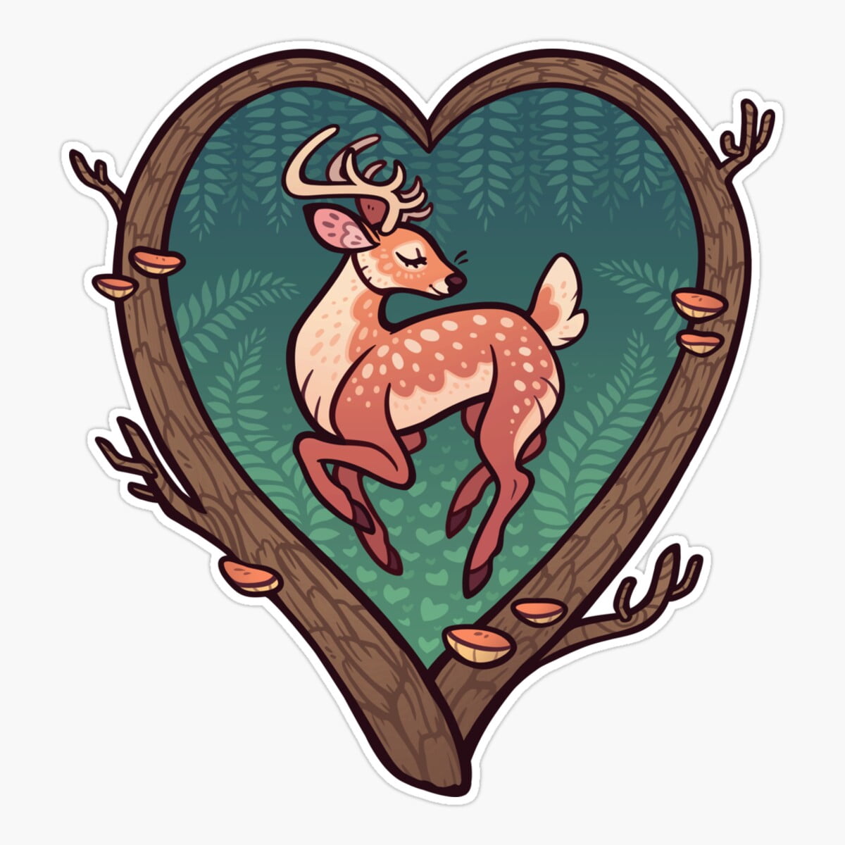 Stickly Heart Othe Forest Sticker, Phone Decal Water Bottle Stickers ...