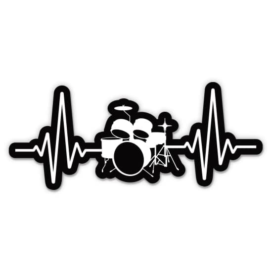Stickly Heartbeat Drums Sticker Laptop Sticker Vinyl for Car, Phone ...
