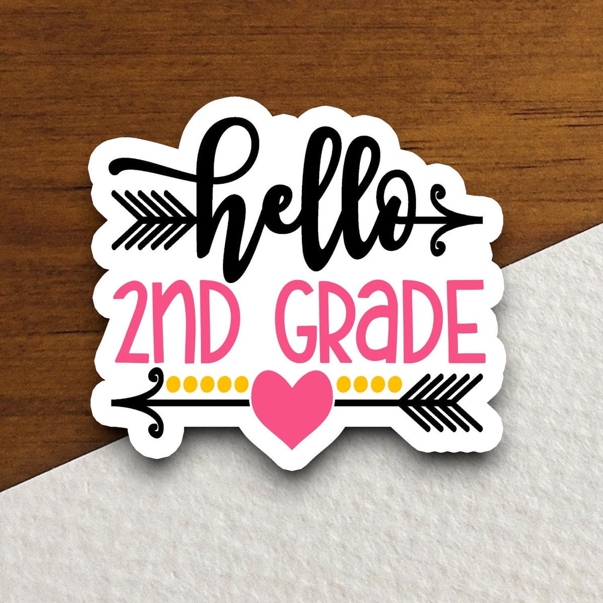 Stickly Hello 2Nd Grade Sticker, Teacher Sticker, Education Sticker ...