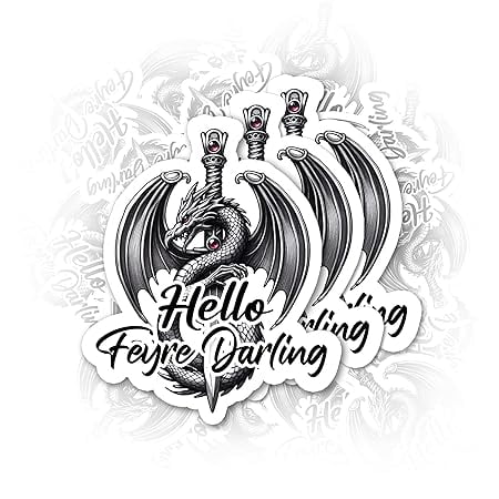 Stickly Hello Feyre Darling Sticker ACOTAR Stickers Black Dragon ...