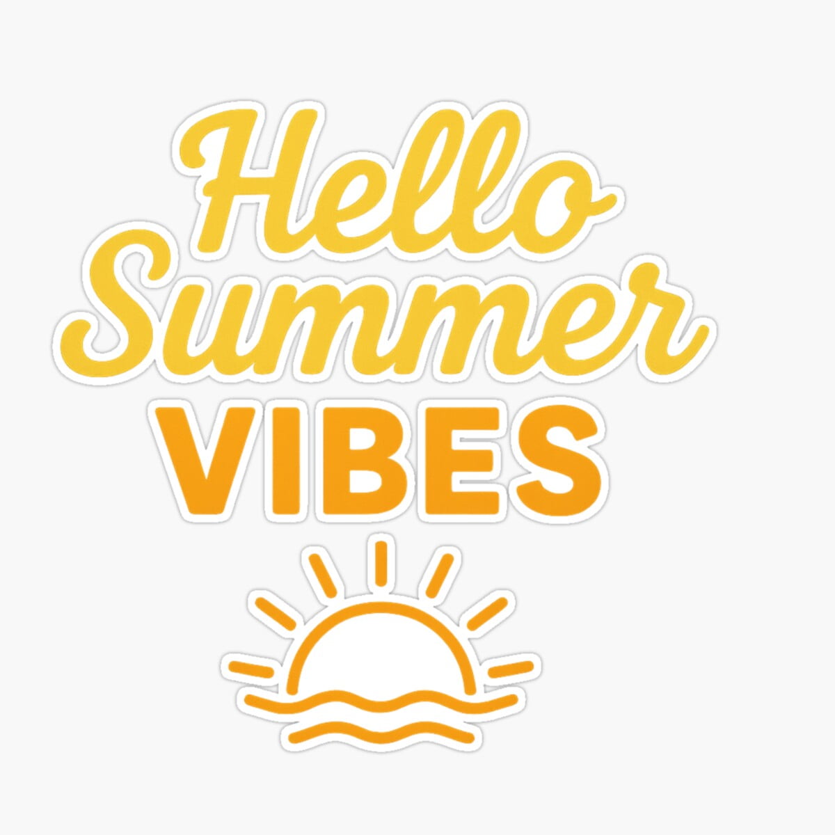 Stickly Hello Summer Vibes | Sunshine Mood Quote | Tropical Aesthetic ...
