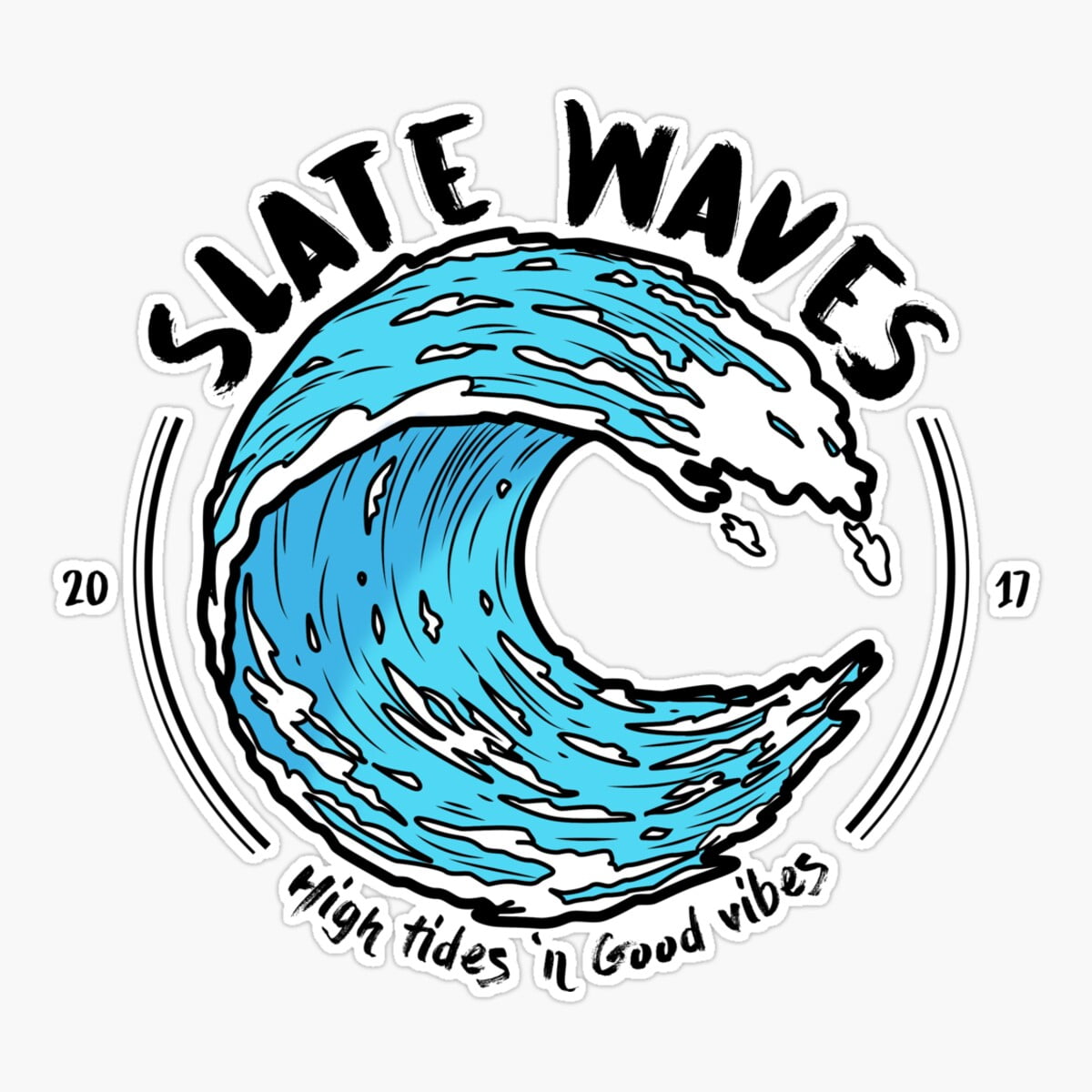 Stickly High Tides 'N Good Vibes Sticker, Phone Decal Water Bottle ...