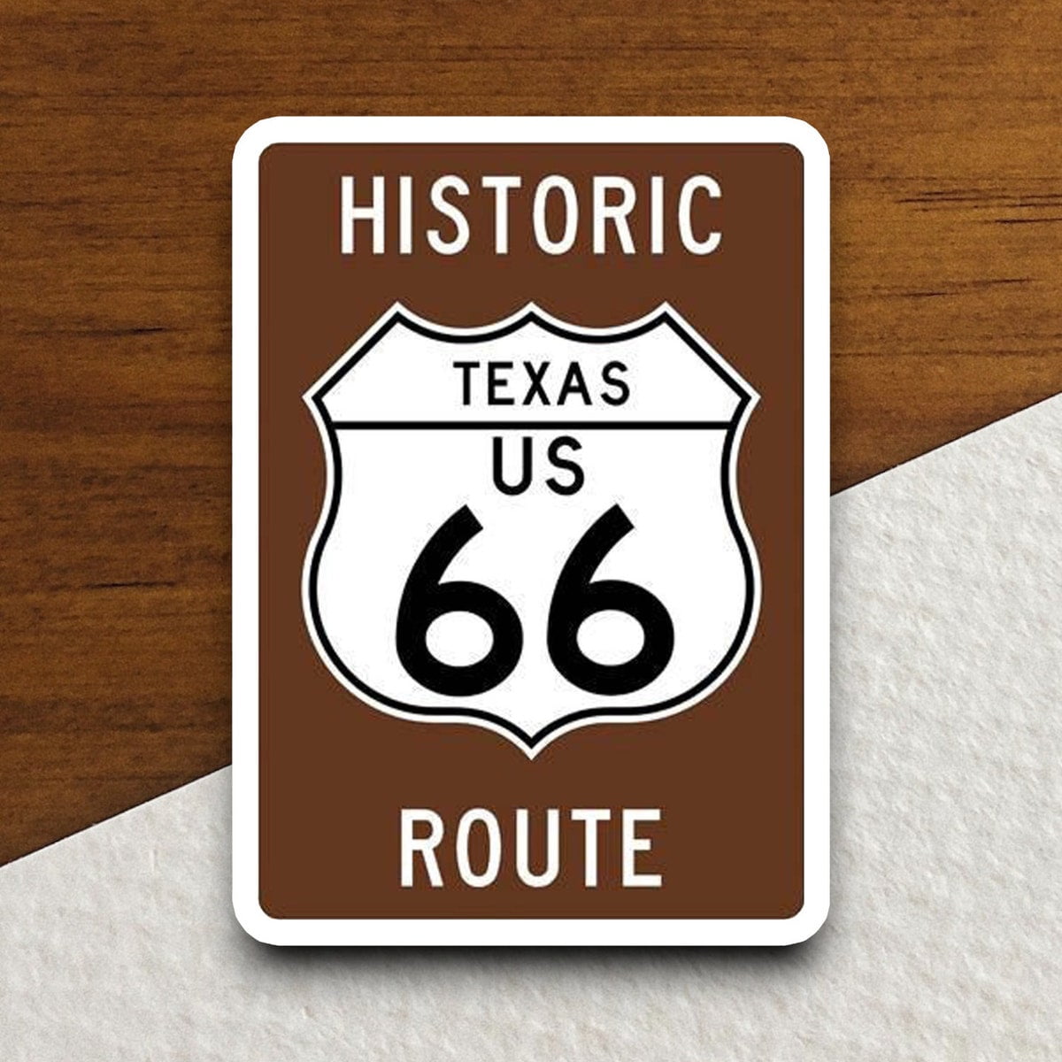 Stickly Historic Route 66 - Texas Road Sign Sticker, Road Trip Sticker, Highway Sign, Room Decor ...