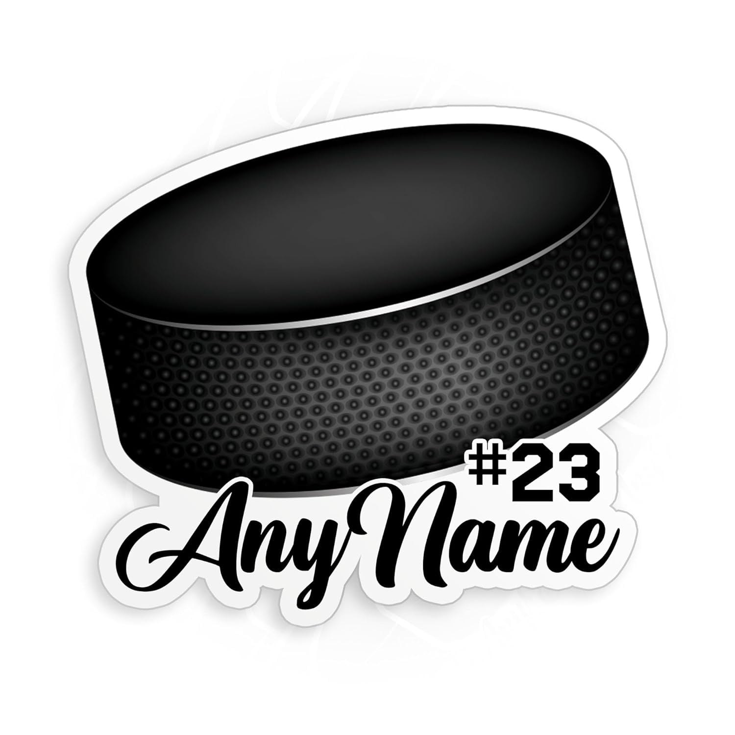 Stickly Hockey Name Sticker Name and Number Ice Hockey Puck Sports Die ...