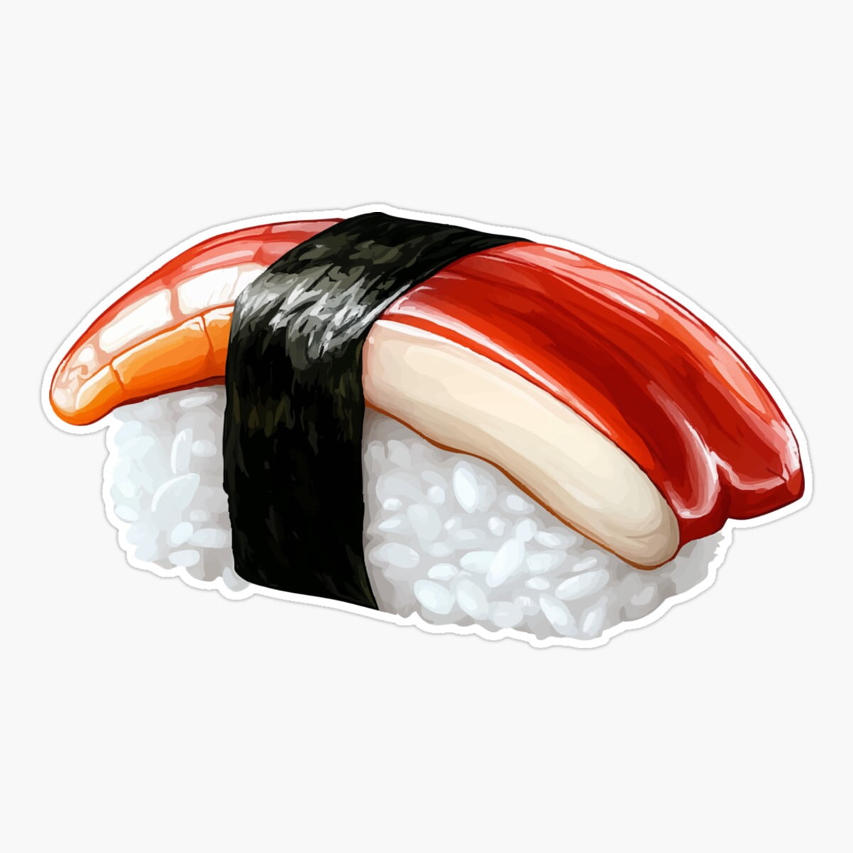 Stickly Hokkigai Surclam Sushi Nigiri – Realistic Japanese Seafood Art ...