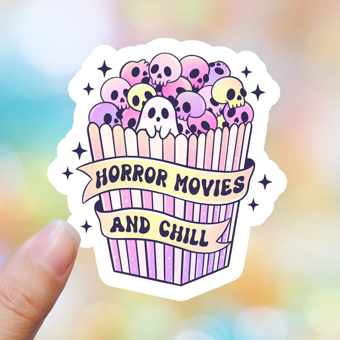Stickly Horror Movies and Chill, Horror er, Popcorn er, Ghost er, Cute ...