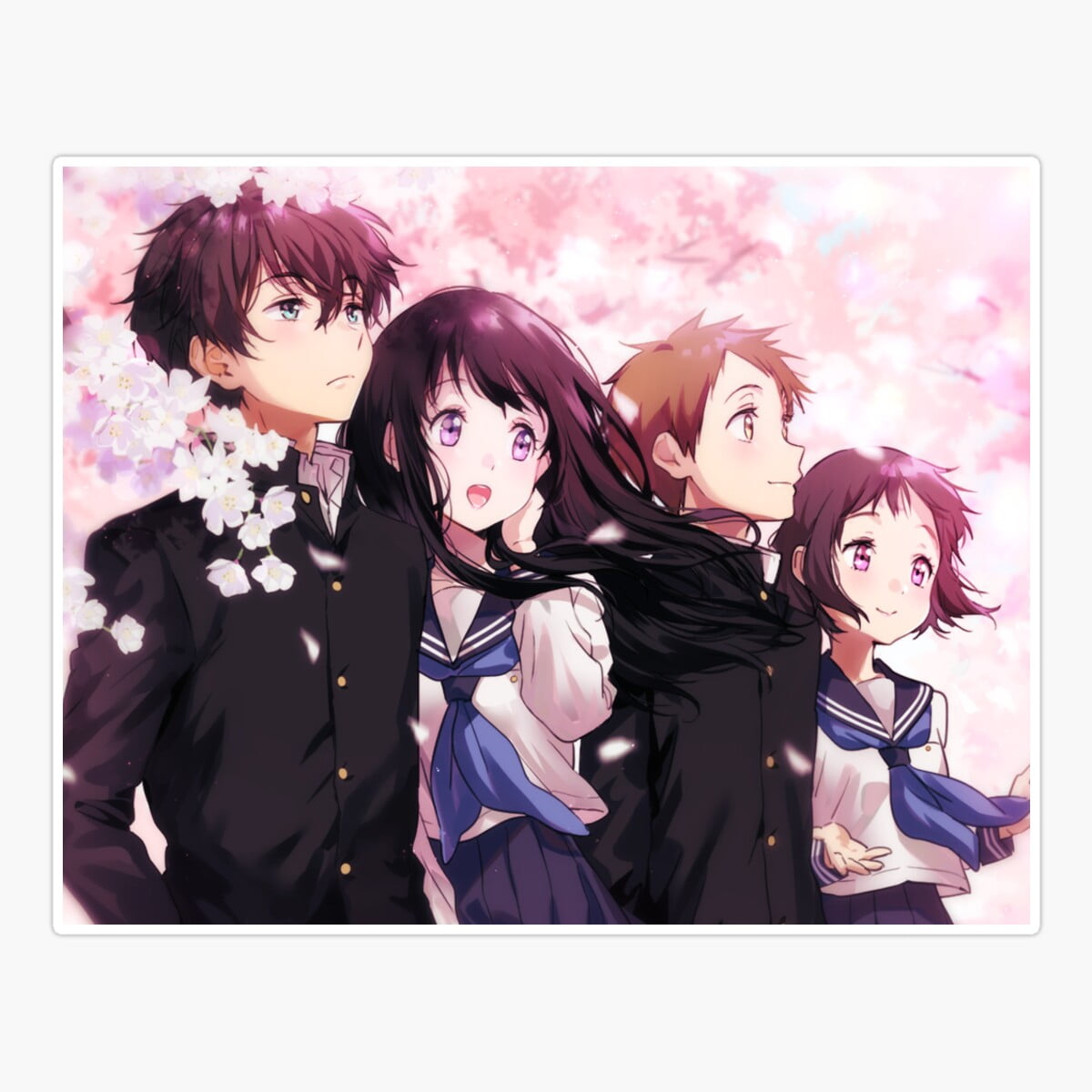 Stickly Hyouka Anime Sakura Sticker, Phone Decal Water Bottle Stickers ...