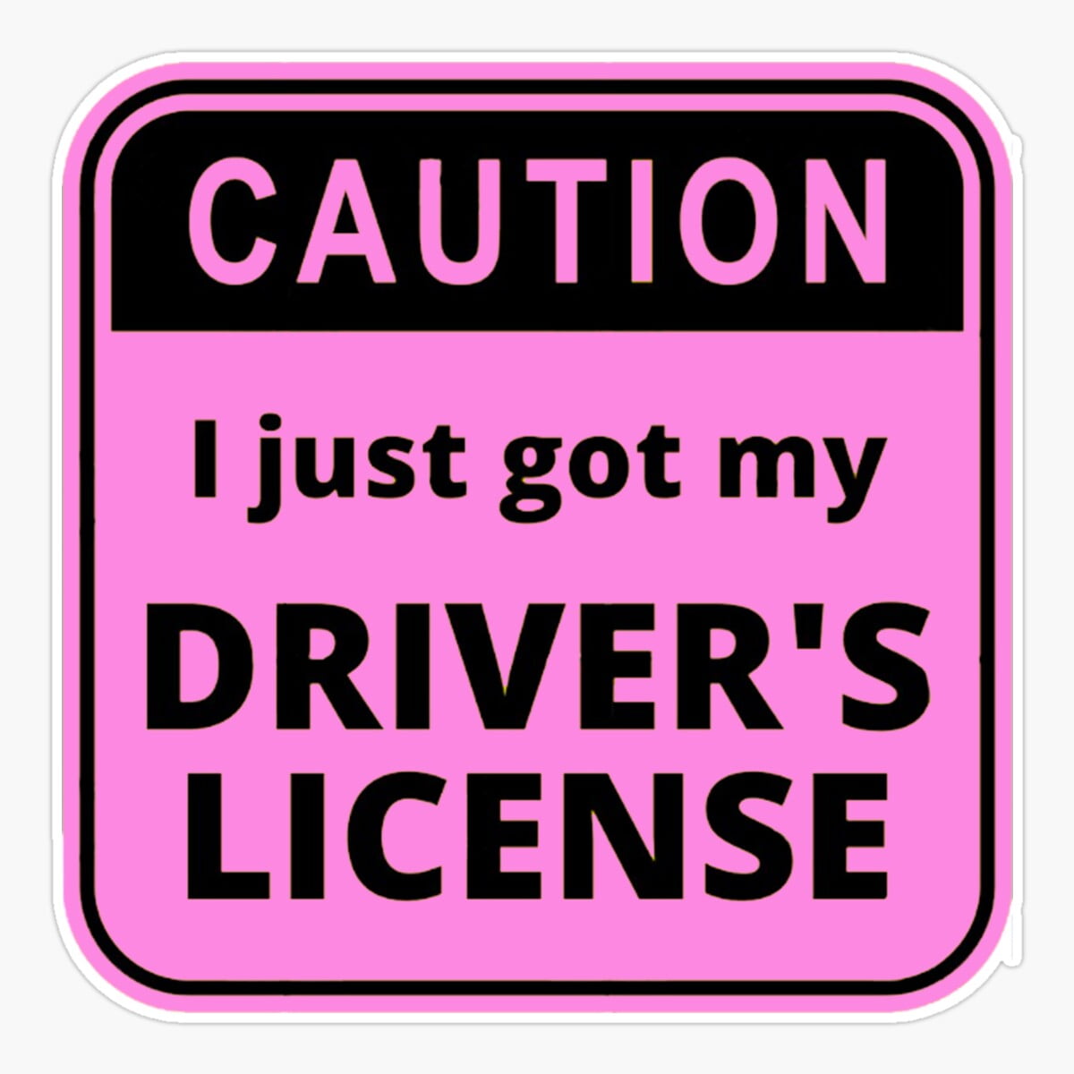 Stickly I Just Got My Drivers Licence Sticker, Phone Decal Water Bottle ...