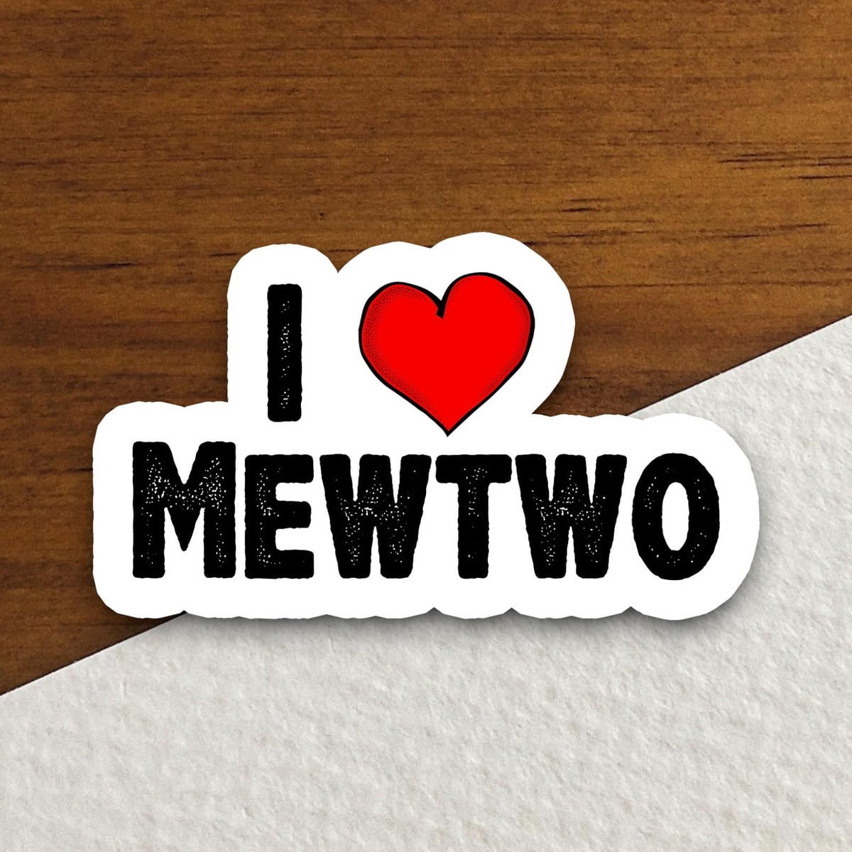 Stickly I Love Mewtwo Sticker, Pokémon Sticker, Heart Sticker, Love ...