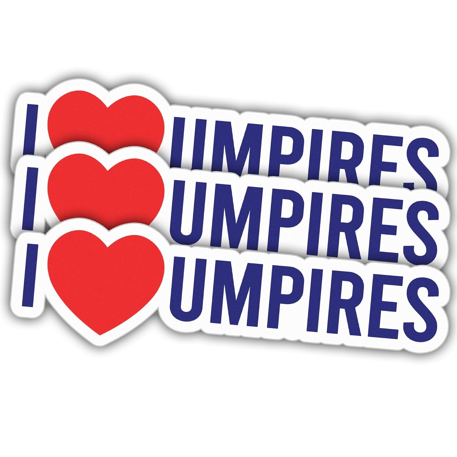 Stickly I Love Umpires Colors Vinyl Stickers, Weather-Resistant Sticker ...