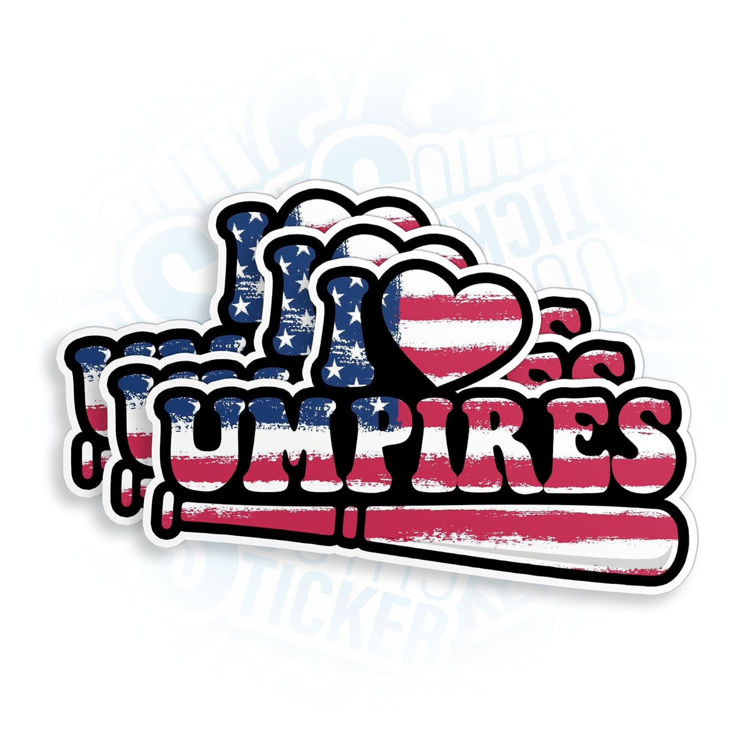 Stickly I Love Umpires Stickers Funny Umpire Baseball Softball Catcher ...