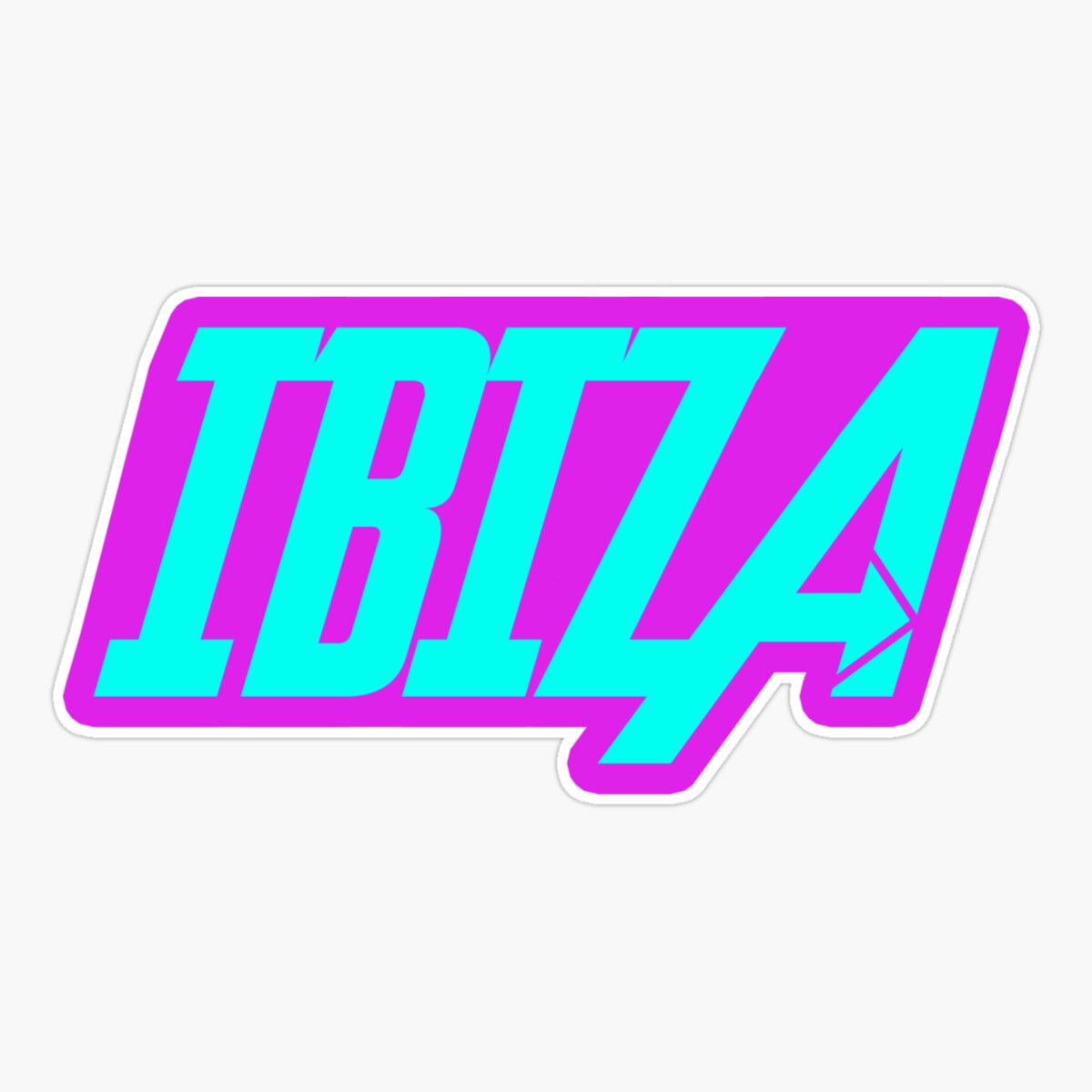 Stickly Ibiza Clubbing Sticker, Phone Decal Water Bottle Stickers Car ...