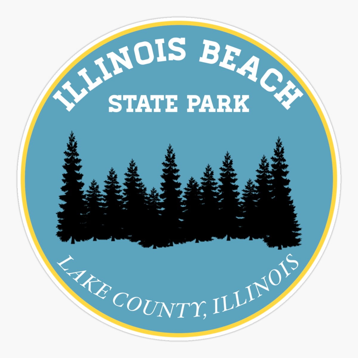 Stickly Illinois Beach State Park Sticker, Phone Decal Water Bottle ...