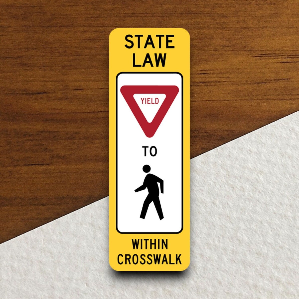 Stickly In-Street Yield To Pedestrian Crossing Road Sign Stickers ...