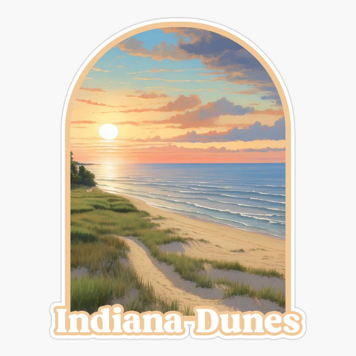 Stickly Indiana Dunes National Park Sticker, Phone Decal Water Bottle ...