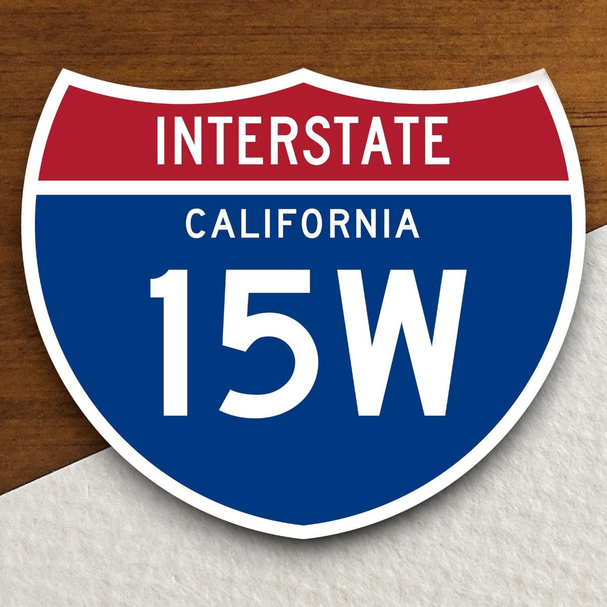 Stickly Interstate Route 15W California Sticker, Interstate Highway Sign Expressway Stickers ...