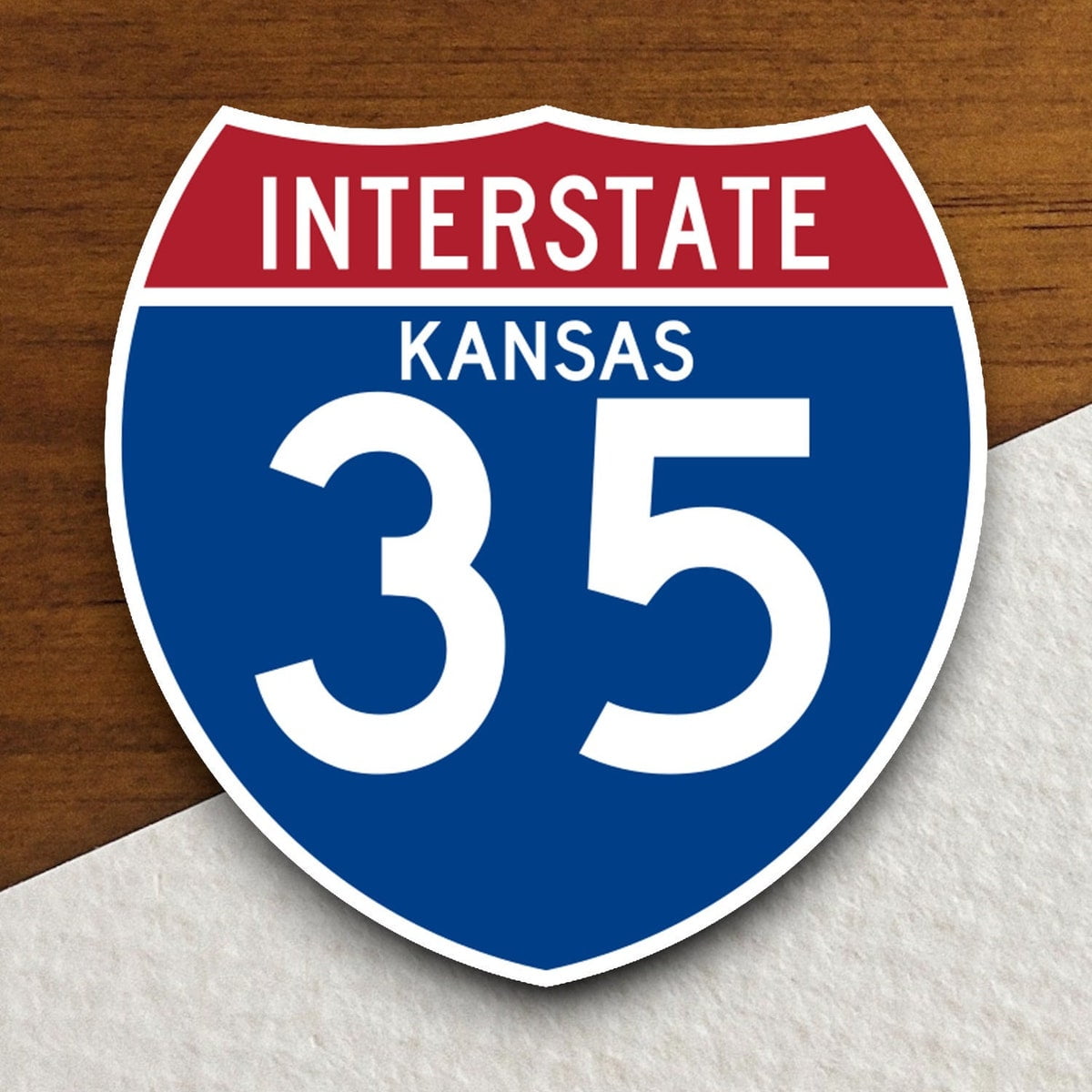 Stickly Interstate Route 35 Kansas Sticker, Interstate Highway Sign ...