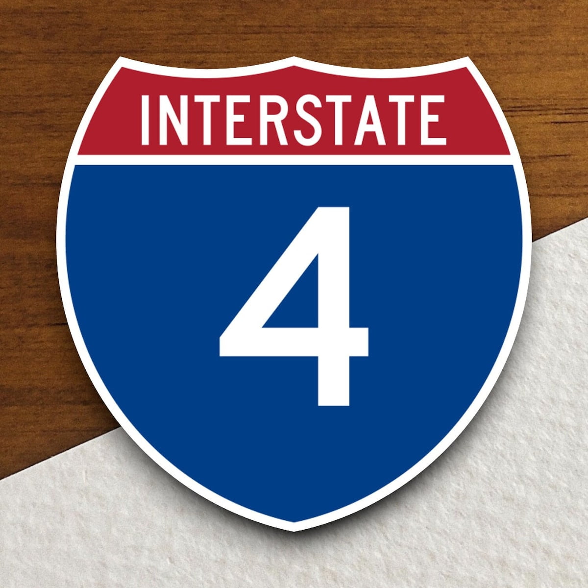 Stickly Interstate Route 4 Sticker, Interstate Highway Sign Expressway ...