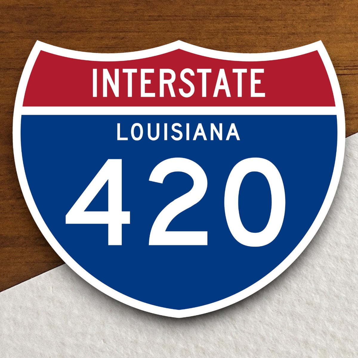 Stickly Interstate Route 420 Louisiana Sticker, Interstate Highway Sign ...
