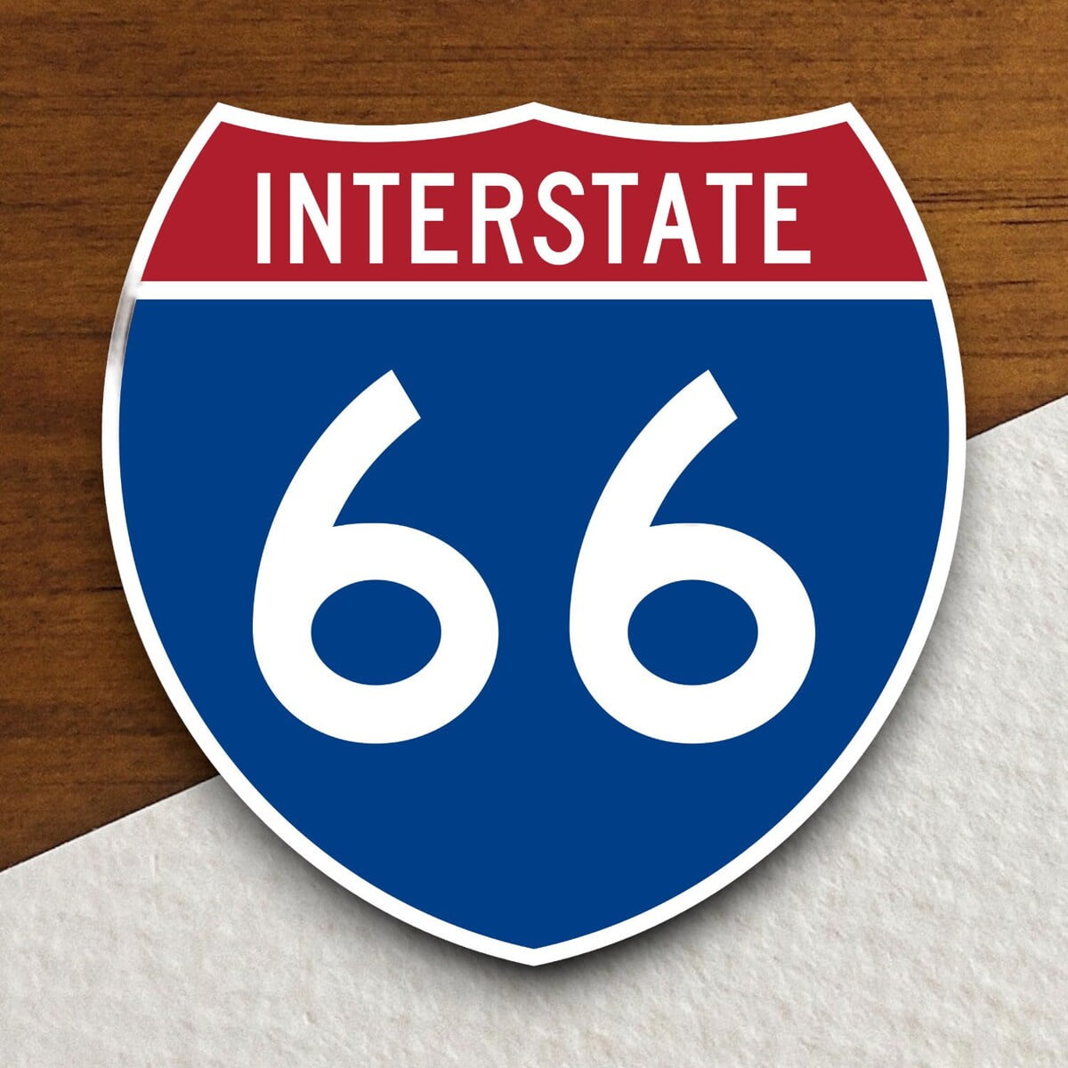 Stickly Interstate Route 66 Sticker, Interstate Highway Sign Expressway Stickers, Highway Sign ...