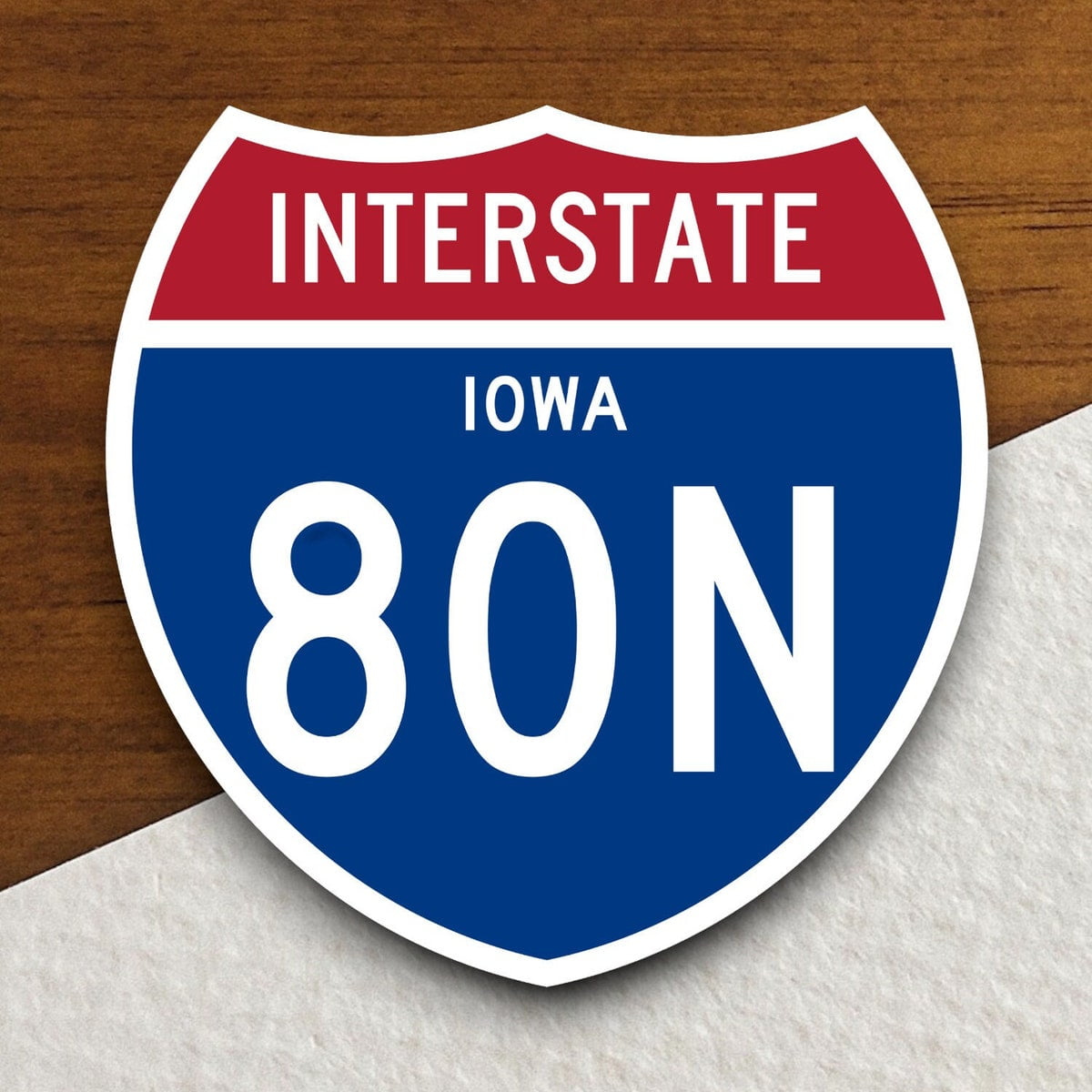 Stickly Interstate Route 80N Iowa Sticker, Interstate Highway Sign ...