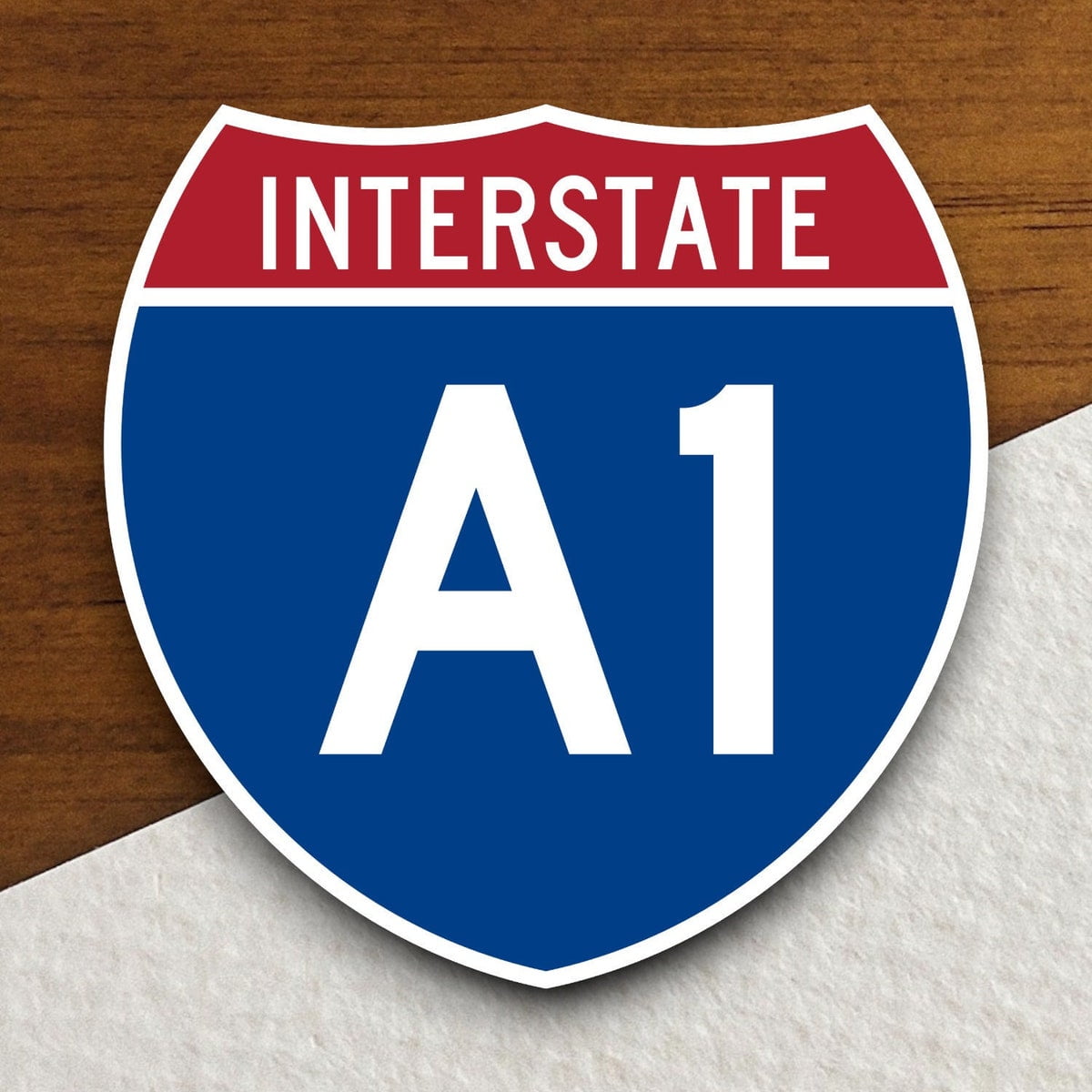 Stickly Interstate Route A1 Sticker, Interstate Highway Sign Expressway ...