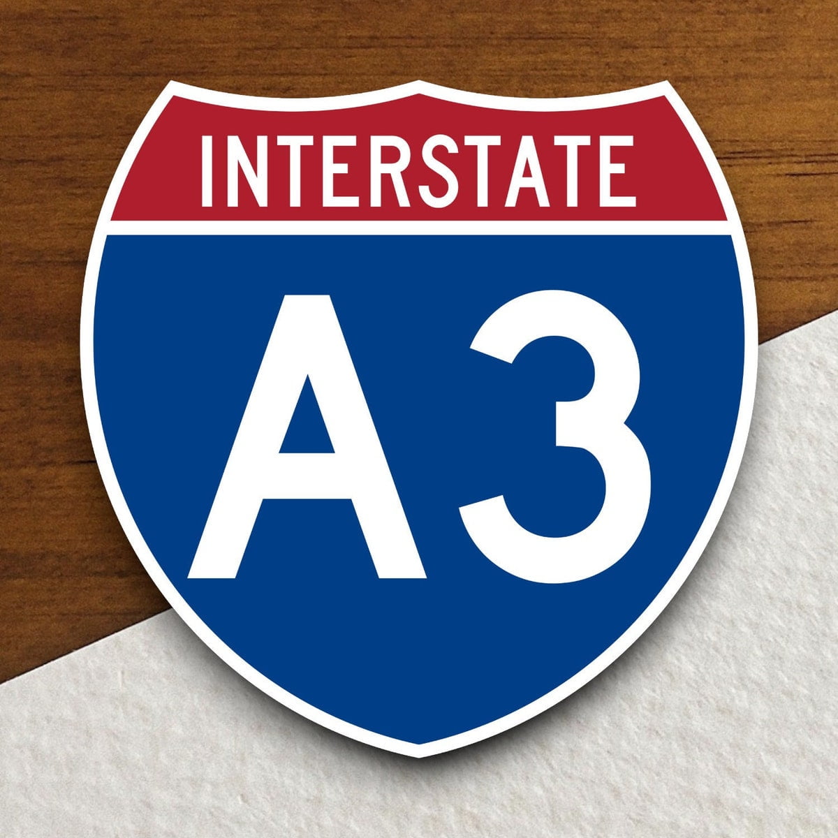 Stickly Interstate Route A3 Sticker, Interstate Highway Sign Expressway ...