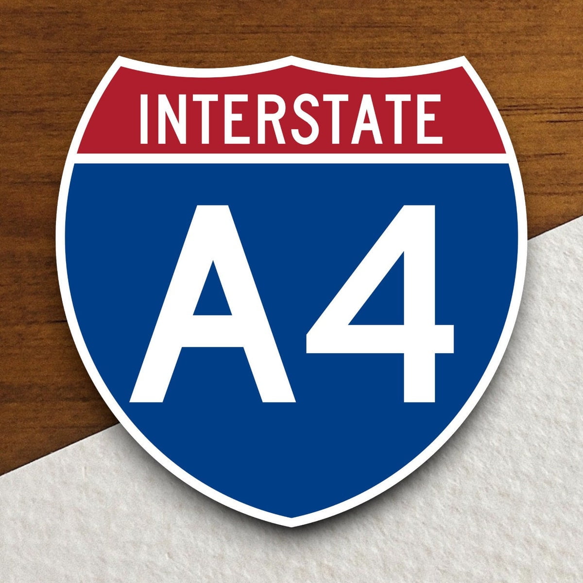 Stickly Interstate Route A4 Sticker, Interstate Highway Sign Expressway ...