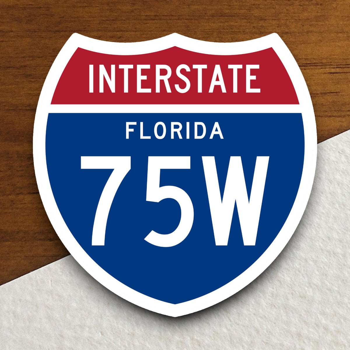 Stickly Interstate Route I-75W Florida Sticker, Interstate Highway Sign ...