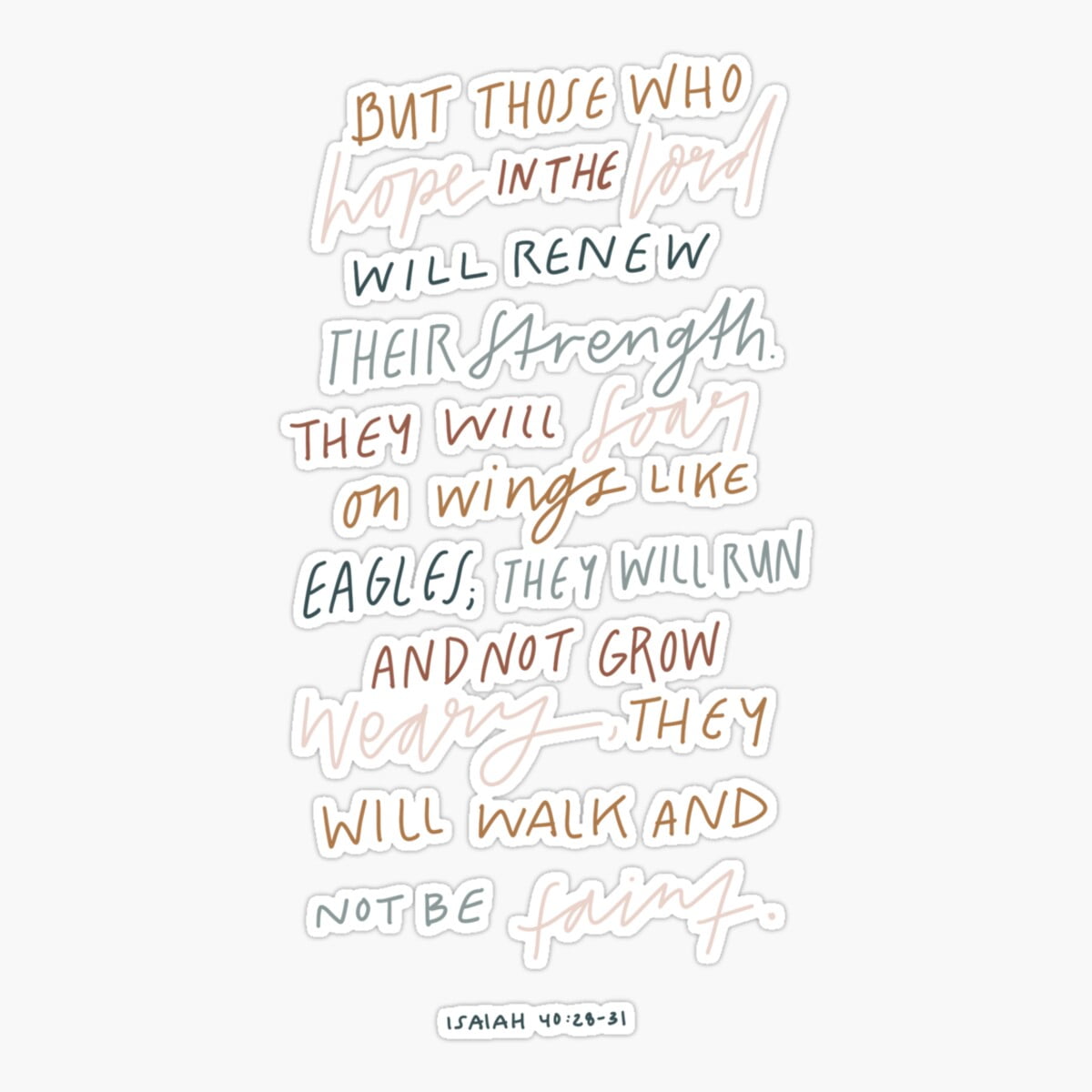 Stickly Isaiah 40:28-31 | Bible Verses | Christian Inspirational Faith ...