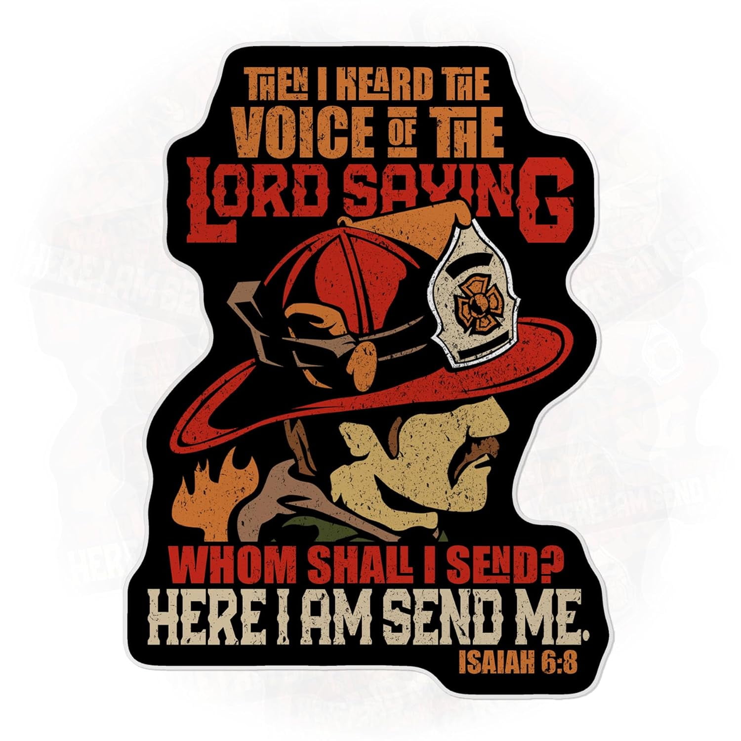 Stickly Isaiah 68 Firefighter Sticker Fireman Sticker Blue Collar Vinyl ...