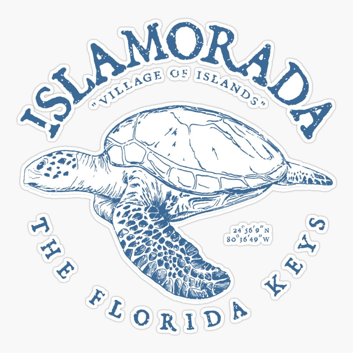 Stickly Islamorada Village Oislands Toroise Turtle Loggerhead Sticker ...