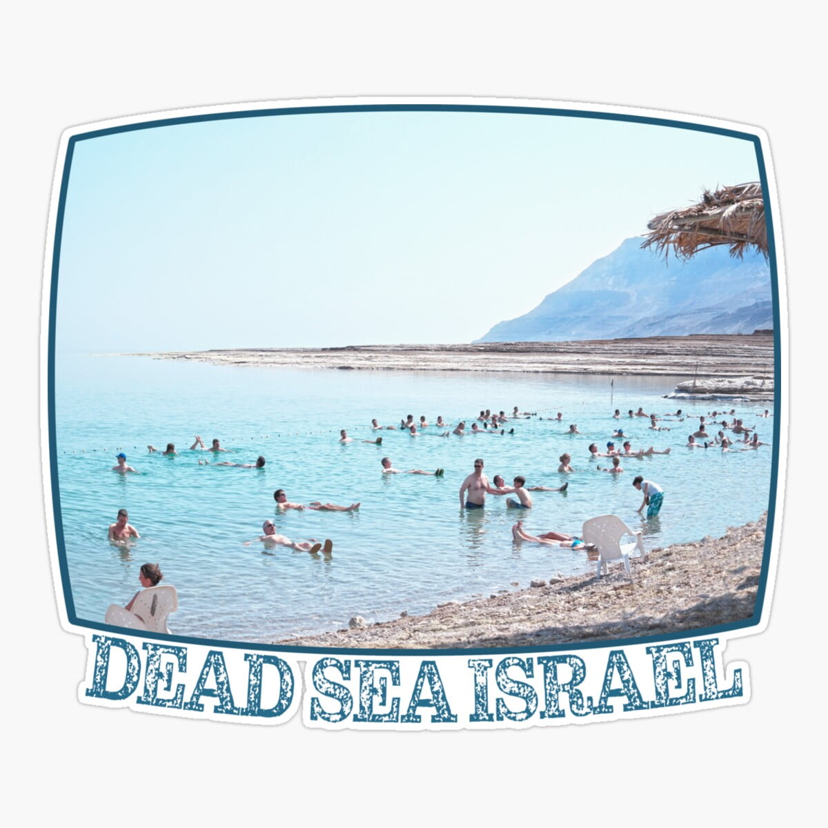 Stickly Israel Dead Sea. Floating And Relaxing. Sticker, Phone Decal ...