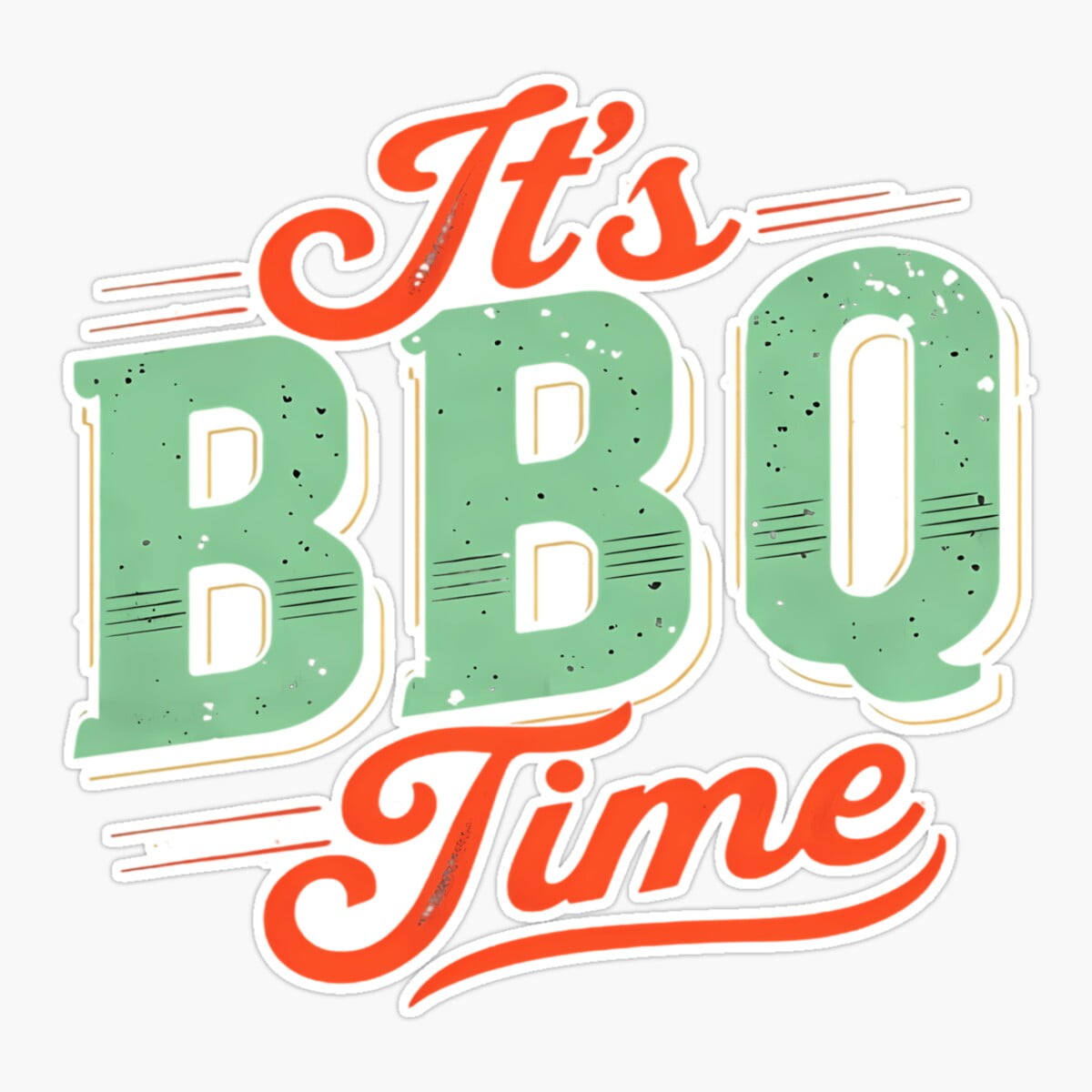 Stickly It’S Bbq Time Grill Master Style Sticker, Phone Decal Water ...