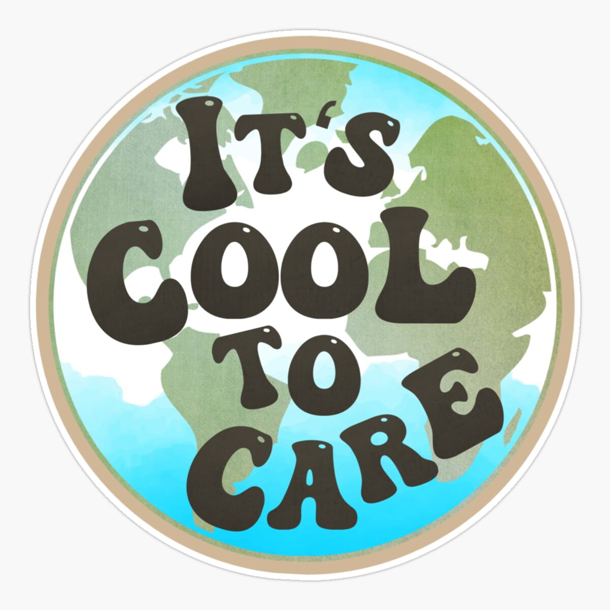 Stickly It'S Cool To Care Sticker, Phone Decal Water Bottle Stickers ...