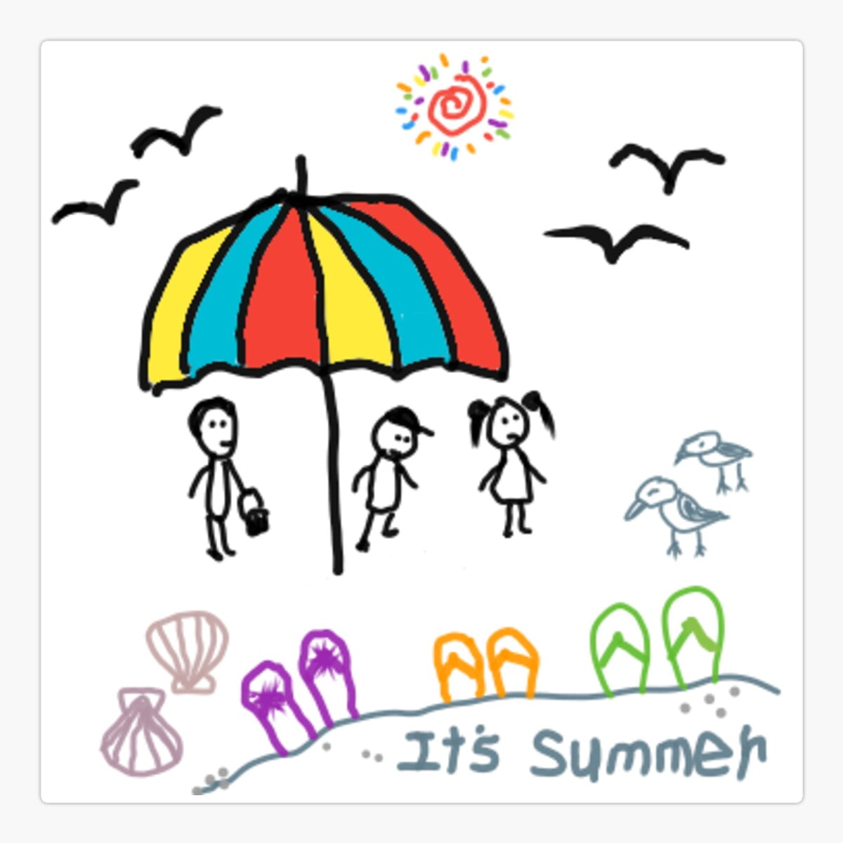 Stickly It'S Summer Sticker, Phone Decal Water Bottle Stickers Car ...