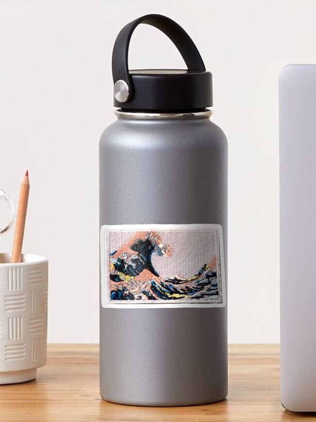 Stickly Japanese Wave Sticker Sticker, Phone Decal Water Bottle ...