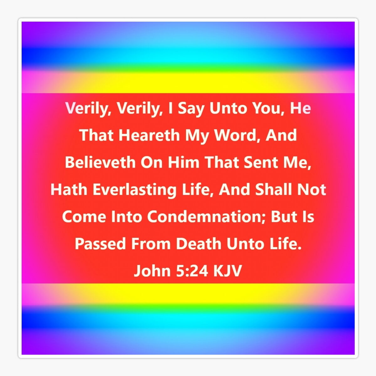 Stickly John 5:24 Kjv Sticker, Phone Decal Water Bottle Stickers Car ...