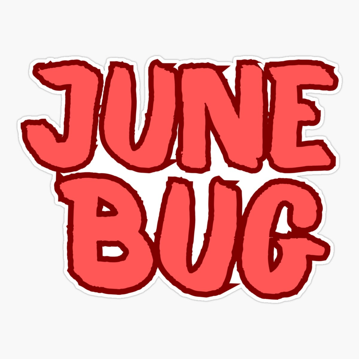 Stickly June Bug (Red) Sticker, Phone Decal Water Bottle Stickers Car ...