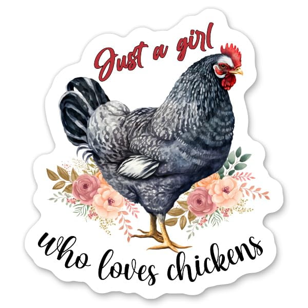 Stickly Just a Girl Who Loves Chickens Sticker Laptop Sticker Vinyl for ...