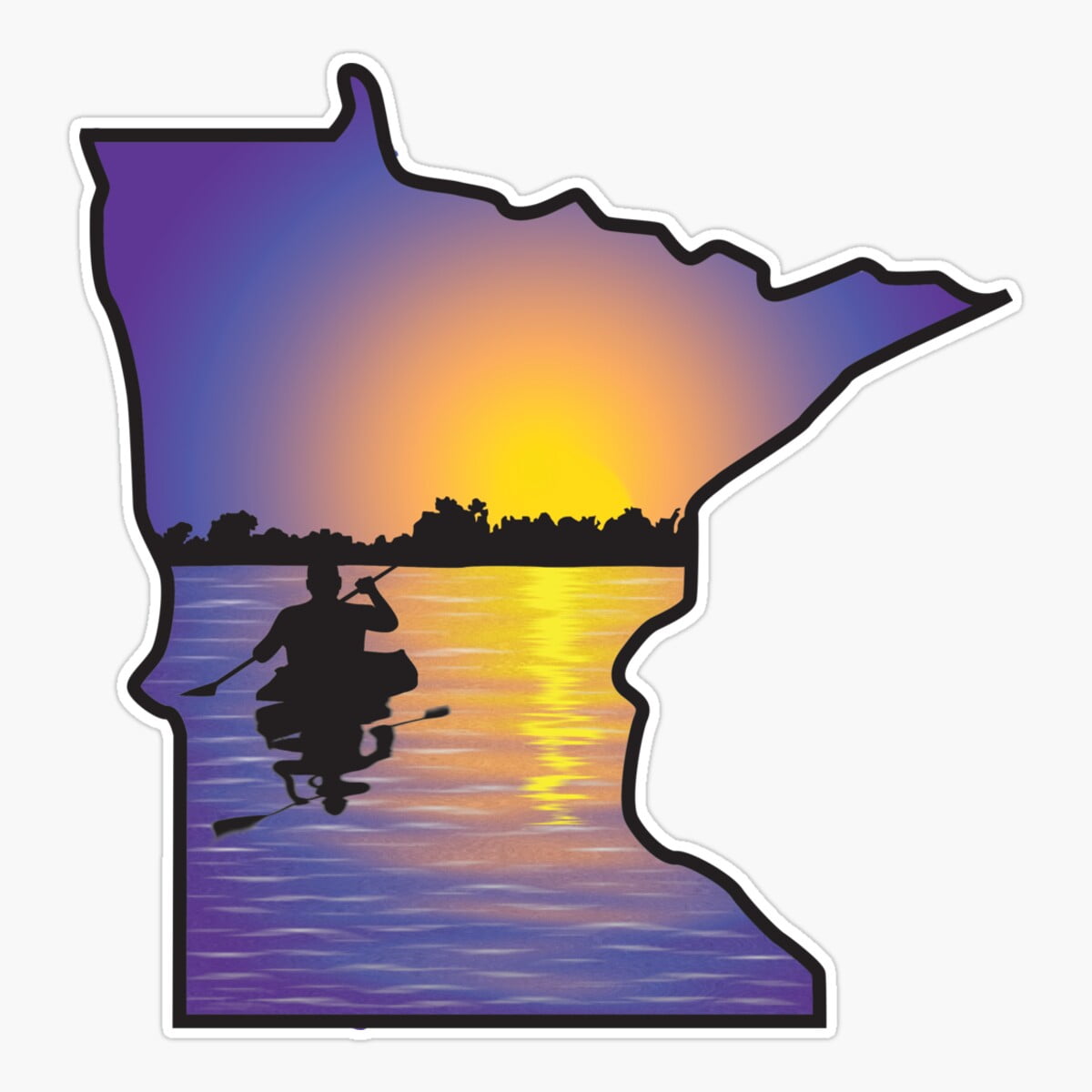 Stickly Kayaking Sticker, Phone Decal Water Bottle Stickers Car Decals ...