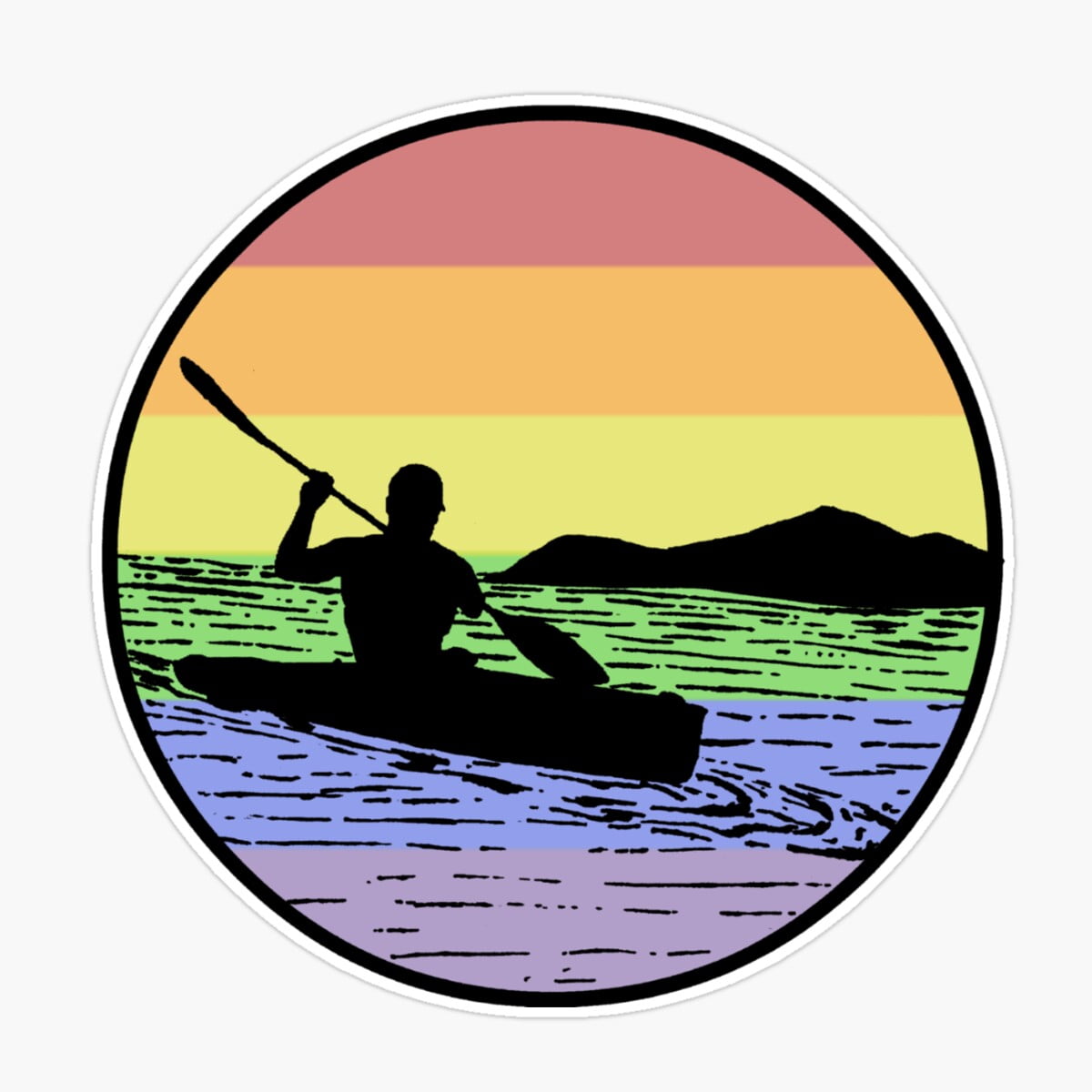 Stickly Kayaking Sticker, Phone Decal Water Bottle Stickers Car Decals ...