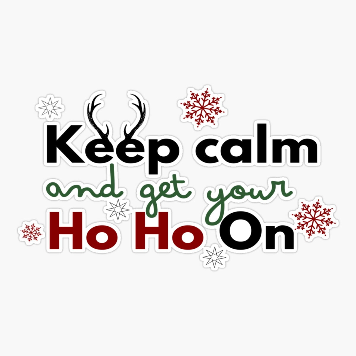 Stickly Keep Clam And Get Your Ho Ho On Sticker, Phone Decal Water ...