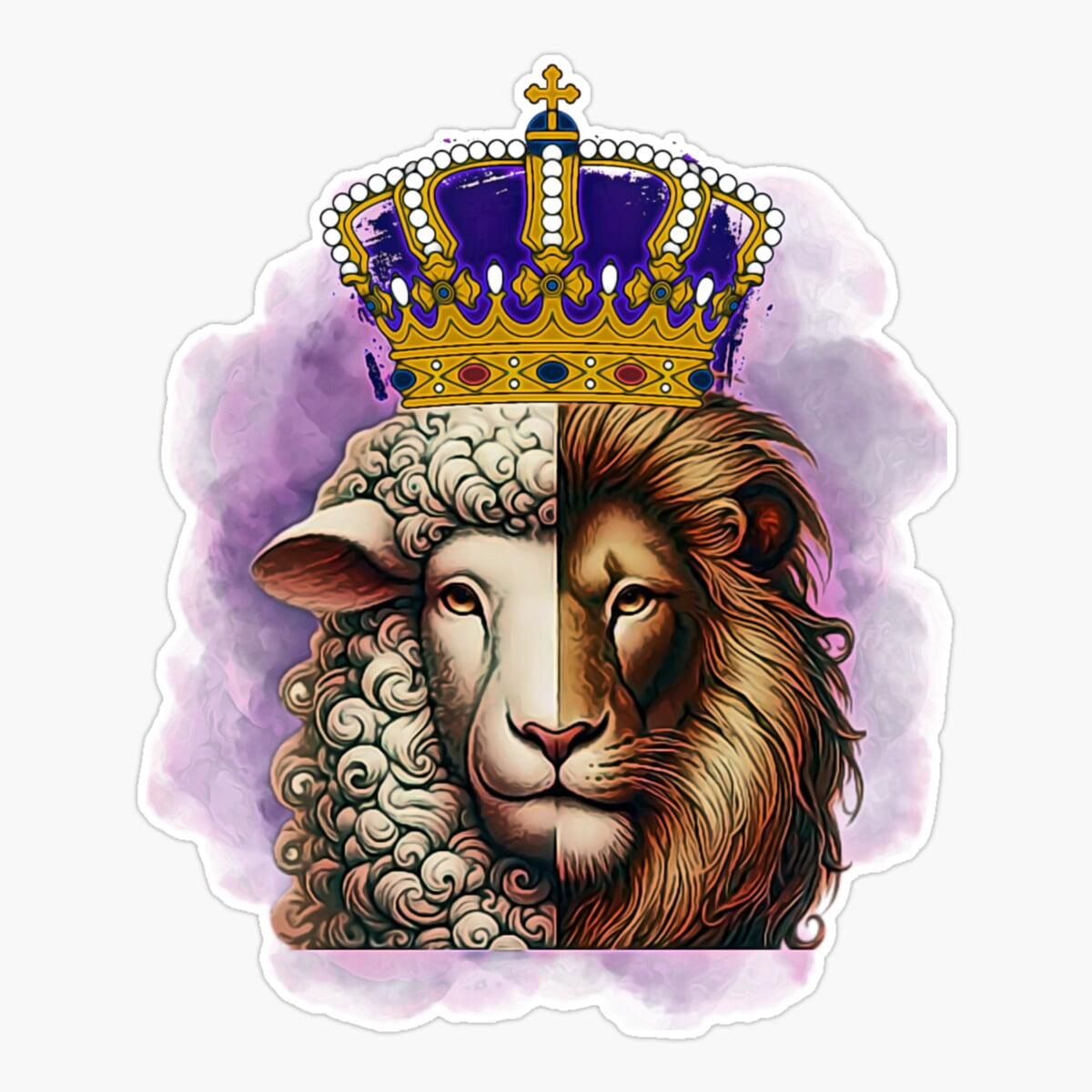 Stickly King Of Kings: The Lion And The Lamb Sticker, Phone Decal Water ...