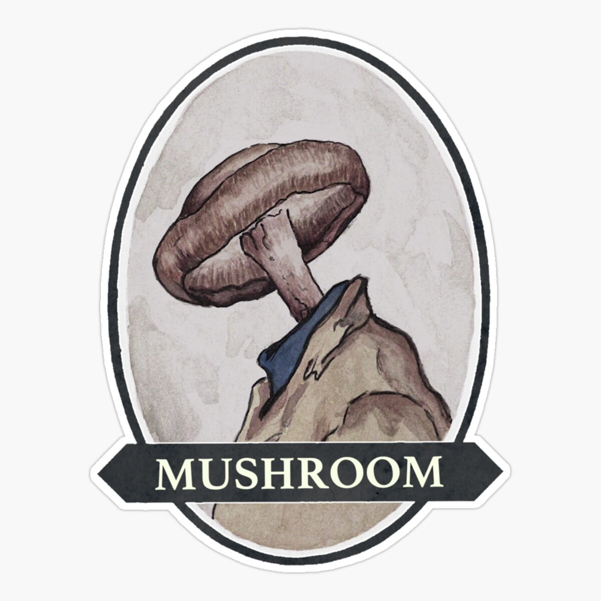 Stickly Knives Out! Mushroom Portrait Sticker, Phone Decal Water Bottle ...